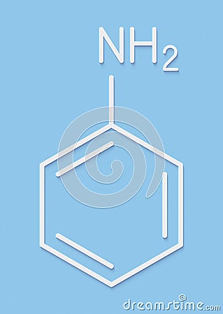 Aniline Phenylamine, Aminobenzene Molecule. Skeletal Formula. Royalty ...