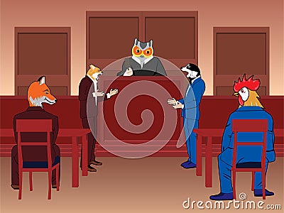 Animal Courtroom Vector Illustration | CartoonDealer.com #13712732