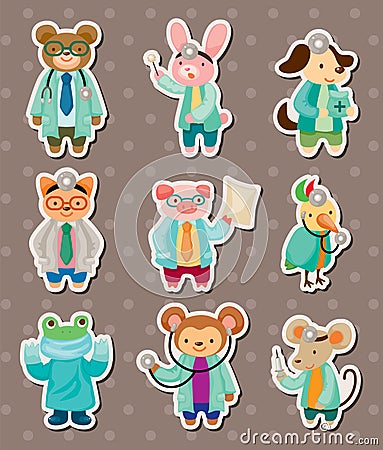 Animal Doctor Stickers Royalty Free Stock Photography - Image: 27004687