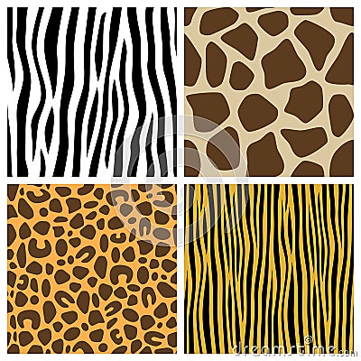 Animal Fur Seamless Patterns Cartoon Vector | CartoonDealer.com #22629923
