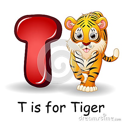 Animals Alphabet: T Is For Tiger Vector Illustration | CartoonDealer ...
