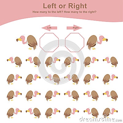Animals Left Or Right Game For Preschool Children. Educational ...