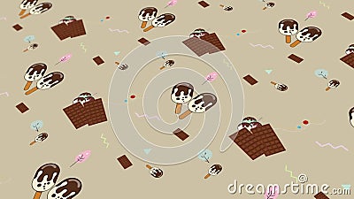 Animated Abstract Pattern with Geometric Elements Chocolate Ice Cream ...