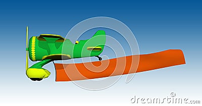 Animated Propeller Biplane Airplane. Side View. Realistic Physics ...