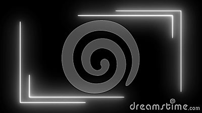 WHITE Neon Light Rays Swirling in the Frame on Black Background Stock ...