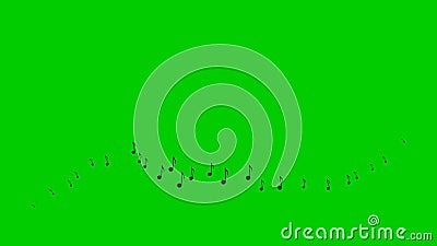Animated Black Notes Fly from Left To Right. a Wave of Flying Notes ...