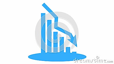 Animated Blue Chart of Financial Decline with a Trend Line Chart ...