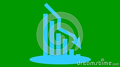 Animated Blue Chart of Financial Decline with a Trend Line Chart ...