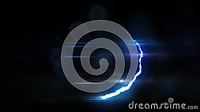 Animated Blue Lightning Bolt Loop Flight on Black Background Seamless ...