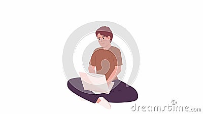 Animated Boy Typing on Laptop Stock Video - Video of design, toon ...