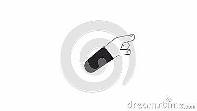 Animated Bw Index Finger Side Touch Stock Video - Video of point, flat ...