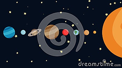 Animated Cartoon Planet of the Solar System by Order and Sun Stock ...