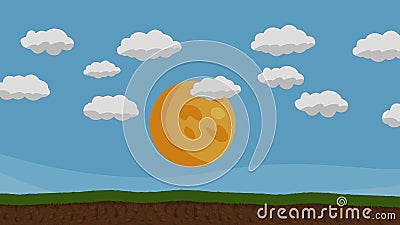 Animated Cartoon Sunrise or Sunset Stock Video - Video of clouds ...