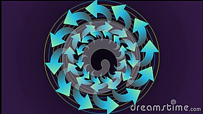 Animated Circle Shape Composed from Tree Dimensional Arrows, Rotating ...
