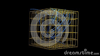 Animated Curved Lines Go Around Inside of a Square Stock Video - Video ...