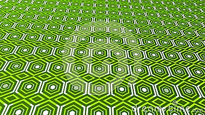 3d White Lines Moving Over Hexagonal Pattern Lime Green Color ...