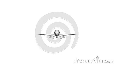 Animated Drawing of a Passenger Plane Landing Stock Footage - Video of ...