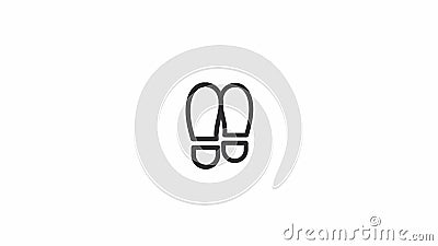 Animated Footsteps Line Icon Stock Footage - Video of shoe, track ...