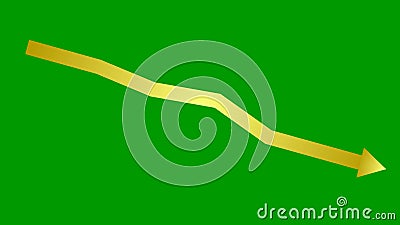 Animated Golden Arrow. Recession Chart of Economy. Economic Crisis, Recession, Decrease Graph ...
