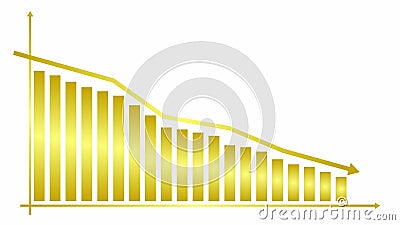 Animated Golden Chart of Financial Decline with a Trend Line Chart ...