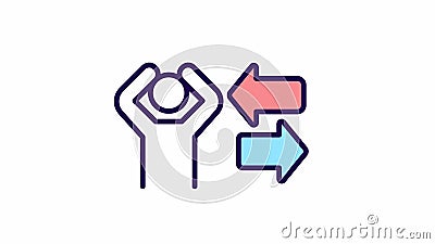 Animated Hard Decision Color Icon Stock Footage - Video of right ...