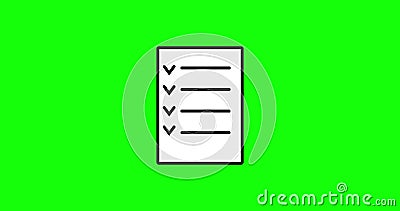 Animated Icon of the List with Text and Check Marks Isolated on Green ...