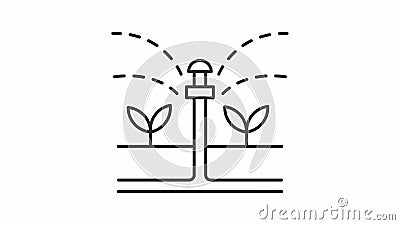 Animated Irrigation Linear Icon Stock Video - Video of agriculture ...