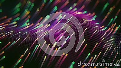 Data Lake or Ocean Background. Looped. Dot Terrain Violet Waves. Light ...