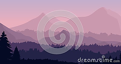 Animated Misty Mountains Nature with Forest Trees Below Stock Footage ...