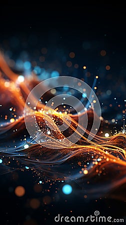 Animated Particle Vector Energetic Illustration With Dynamic Lines And ...