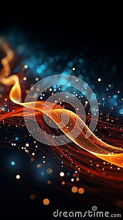 Animated Particle Vector Energetic Illustration With Dynamic Lines And ...