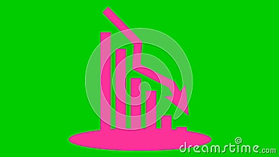 Animated Pink Chart of Financial Decline with a Trend Line Chart ...