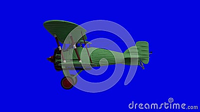 Animated Propeller Biplane Airplane. Side View. Realistic Physics ...