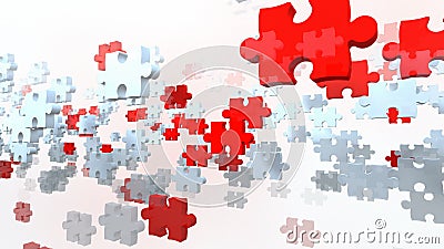 Animated Puzzle Pieces Particles Loop Able. 3D Rendering Stock Video ...