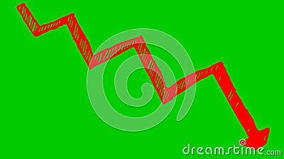 Animated Red Arrow. Recession Chart of Economy. Economic Crisis ...