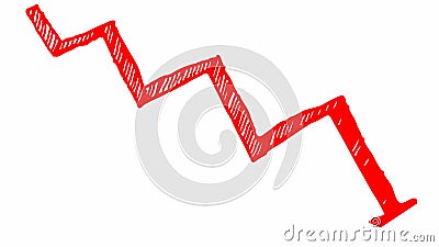 Animated Red Arrow. Recession Chart of Economy. Economic Crisis ...