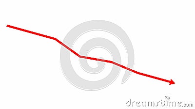 Animated Red Arrow. Recession Chart of Economy. Economic Crisis ...