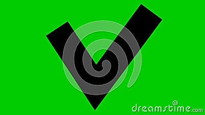 Animated Red Check Mark Appears Isolated on Green Background. Stock ...