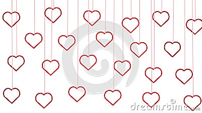 Hearts Hanging on a Rope Loop Animation Stock Video - Video of design ...
