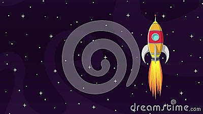 Animated Rocket Launch stock video. Video of universe - 122219011
