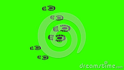 Animated Shoe Footprints Green Screen Stock Video - Video of animation ...