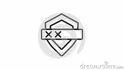 Animated Strong Password Linear Icon Stock Video - Video of digital ...