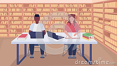 Animated Students Study in Library Stock Footage - Video of studying ...