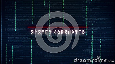 Animated System Corrupted Message on Tv Static Glitch and Noise ...