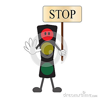 Animated Traffic Light - Red Vector Illustration | CartoonDealer.com ...