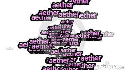 Animated Video Scattered with the Words AETHER on a White Background ...