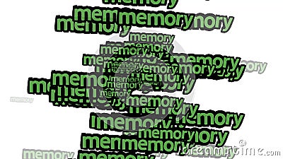 Animated Video Scattered with the Words MEMORY on a White Background ...