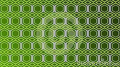 White Lines Moving Over Hexagonal Pattern Lime Green Color Background ...