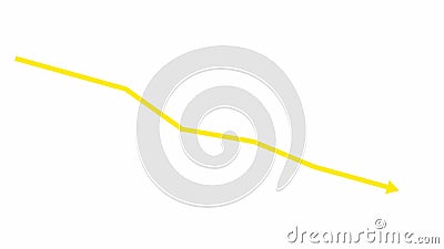Animated Yellow Arrow. Recession Chart of Economy. Economic Crisis ...