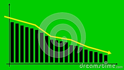 Animated Yellow and Black Chart of Financial Decline with a Trend Line ...